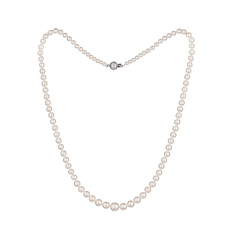 Perlový náhrdelník Akoya 3–7 AAA gradujúci - Farba: Biela, Drahý kov ...